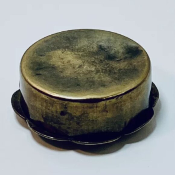 Vintage | Accents | Vintage Brass Blue Inlay Pill Trinket Box | Poshmark